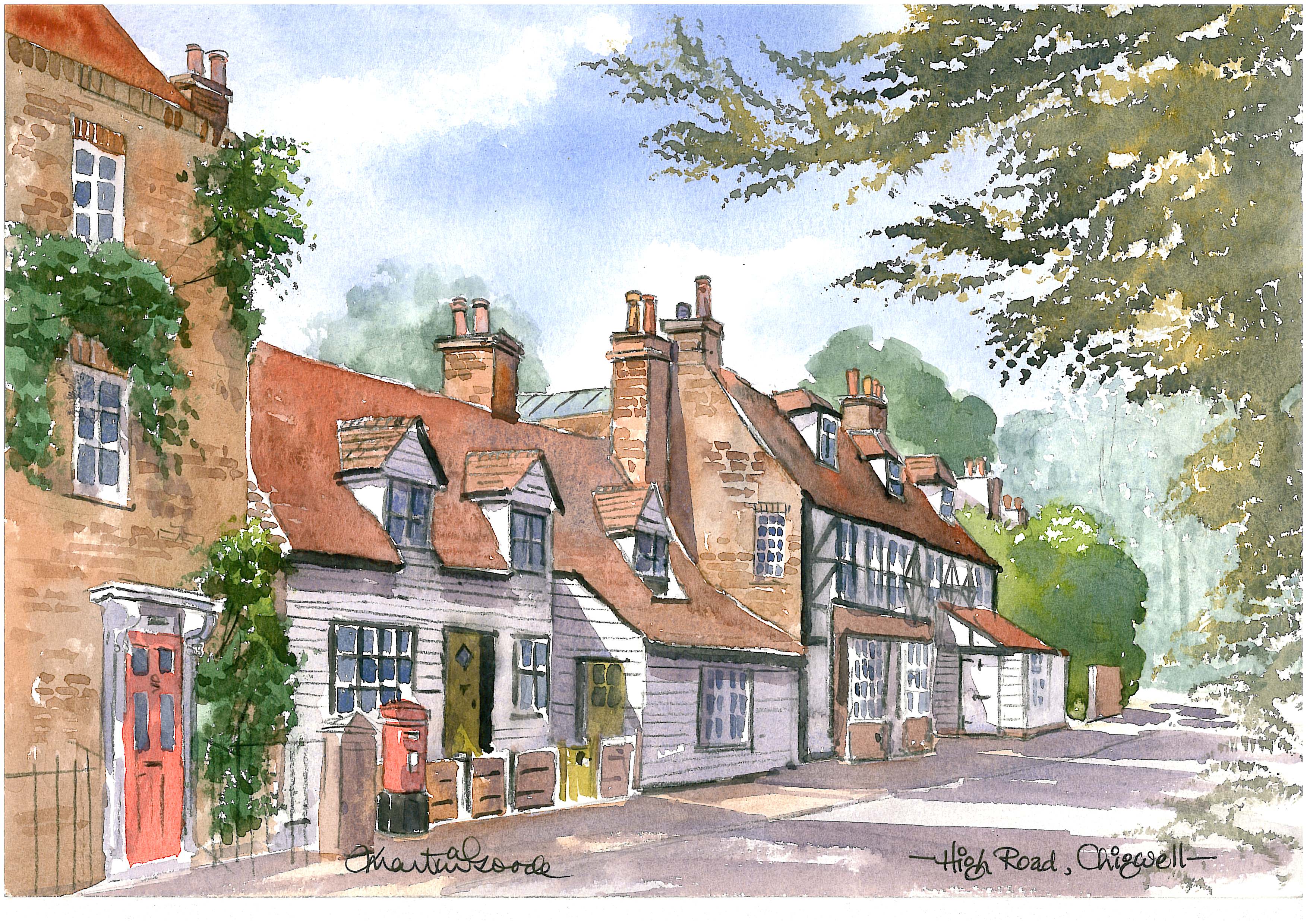 High Road, Chigwell 1901 - Martin Goode WatercoloursMartin Goode ...